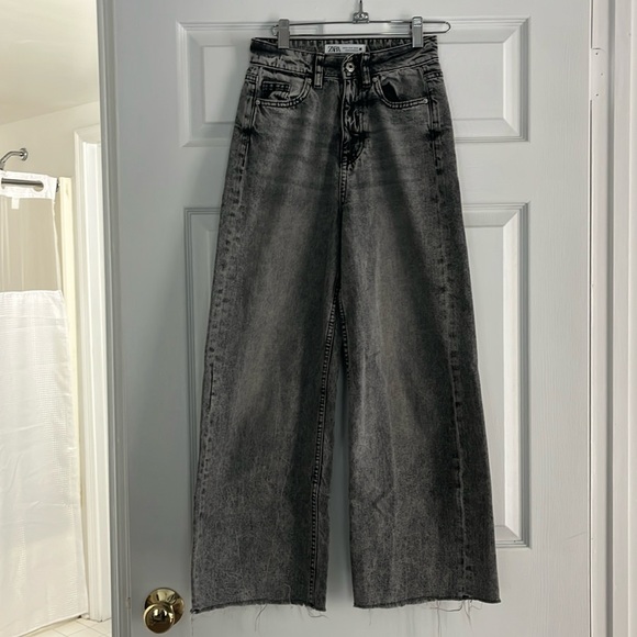 Zara | Jeans | Zara High Rise Wide Leg Acid Wash Womens Jeans | Poshmark